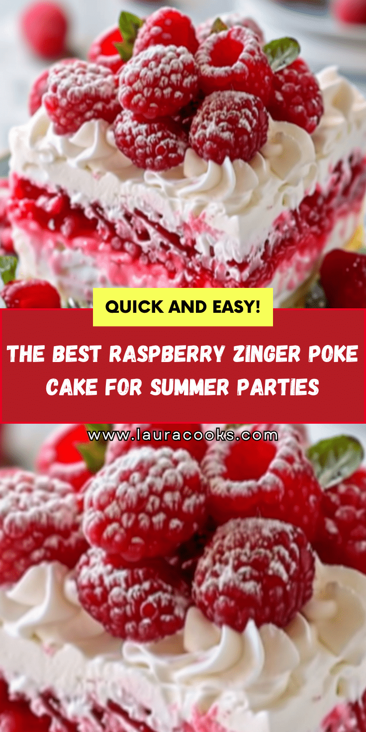 Raspberry Zinger Poke Cake | Laura Cooks