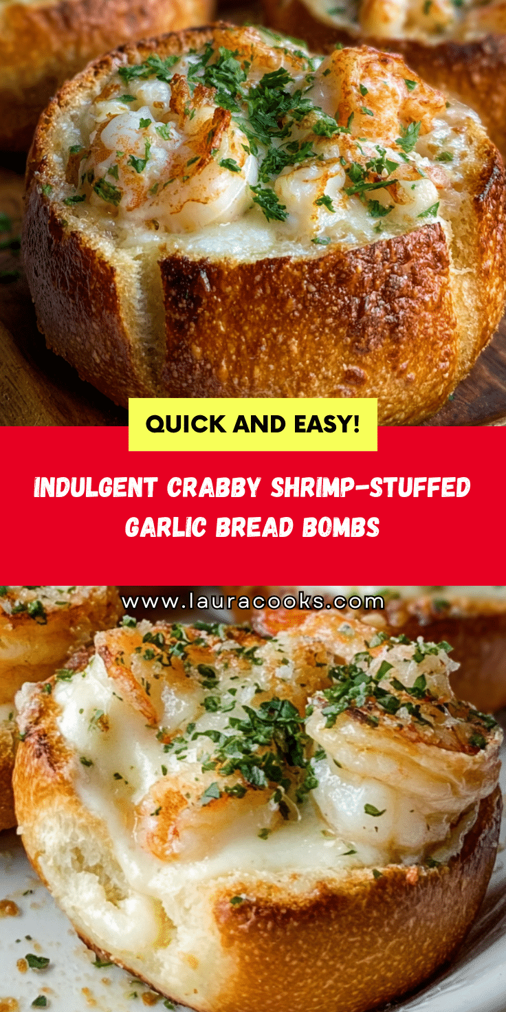 Crabby Shrimp-Stuffed Garlic Bread Bombs: Decadent Seafood Appetizer Recipe