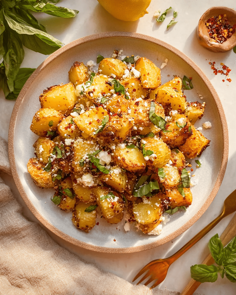 Baked Feta Potatoes Recipe - Crispy & Creamy Delight