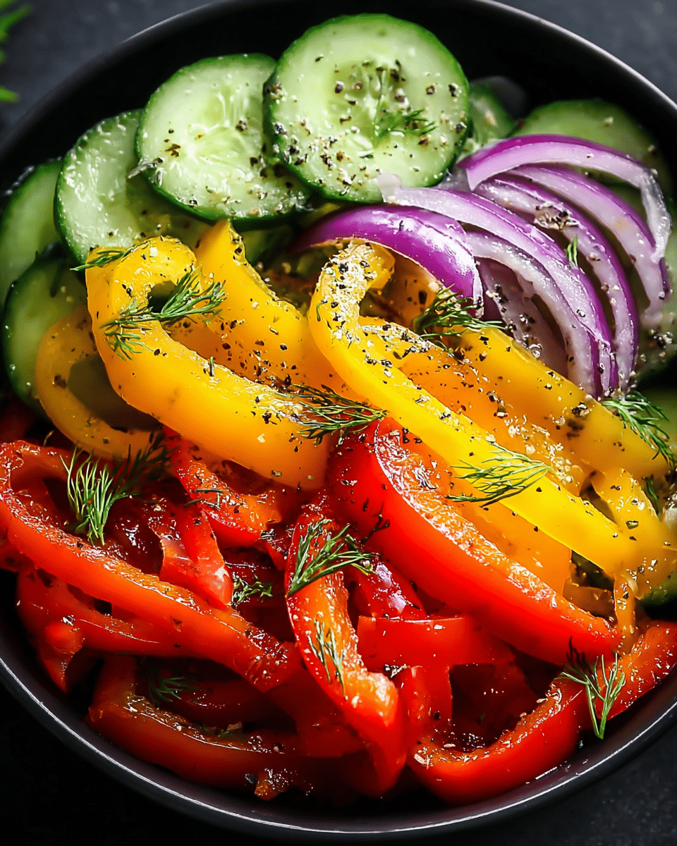 Cucumber Sweet Pepper Salad Recipe - Refreshing & Colorful Delight