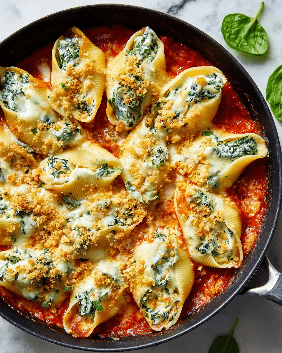 Spinach and Ricotta Stuffed Shells Recipe - Cheesy Italian Comfort