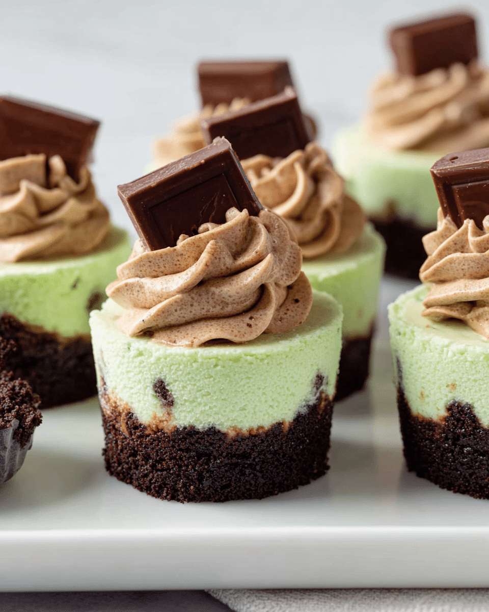Mini Mint Cheesecake Delight: Minty Freshness & Decadent Chocolate Bliss