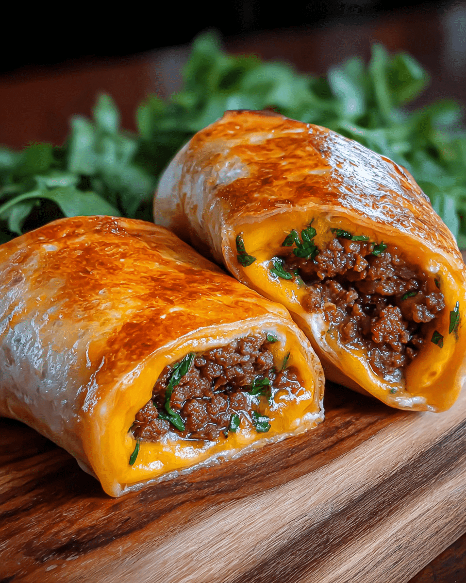 GARLIC BUTTER BEEF CHEESEBURGER ROLLUPS: Savory & Easy Recipe