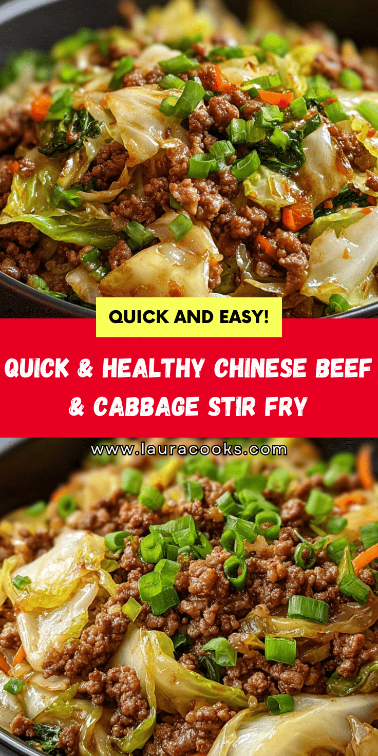 Healthy Chinese Ground Beef & Cabbage Stir Fry Recipe | 4 Servings