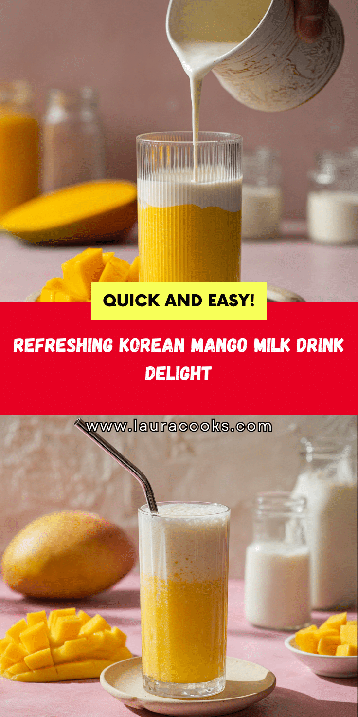 Korean Fresh Mango Milk Drink: Refreshing Korean Cafe Staple
