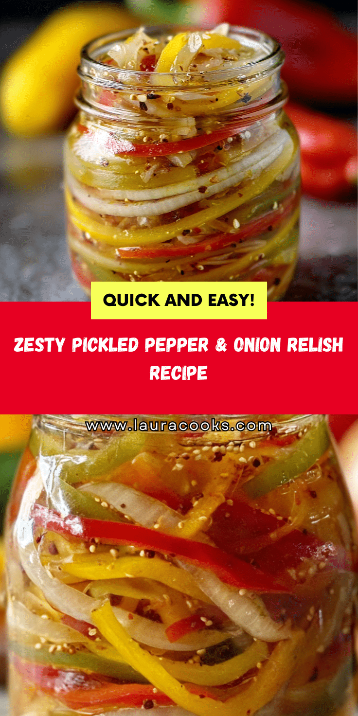 Pickled Pepper and Onion Relish: Tangy & Colorful Homemade Condiment