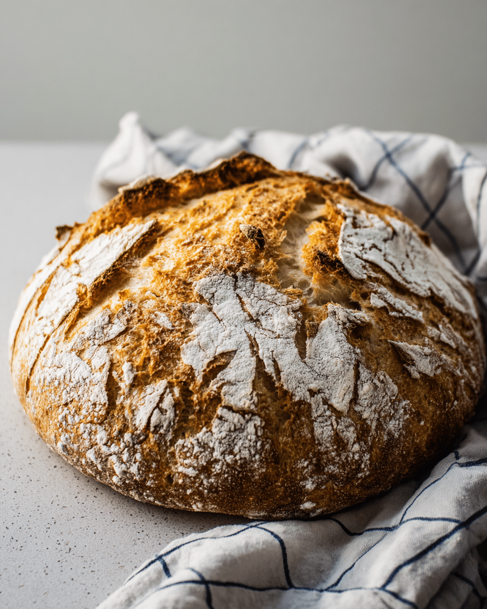 Rustic Artisan Bread Recipe: Crusty Loaf with Roasted Garlic & Rosemary