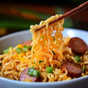 Sausage Ramen Loaded Ramen Bowl - Quick Comfort Food Recipe