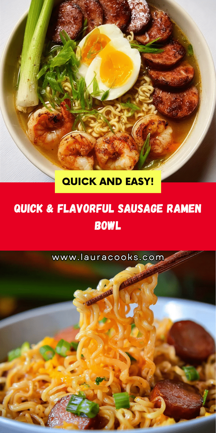 Sausage Ramen Loaded Ramen Bowl - Quick Comfort Food Recipe