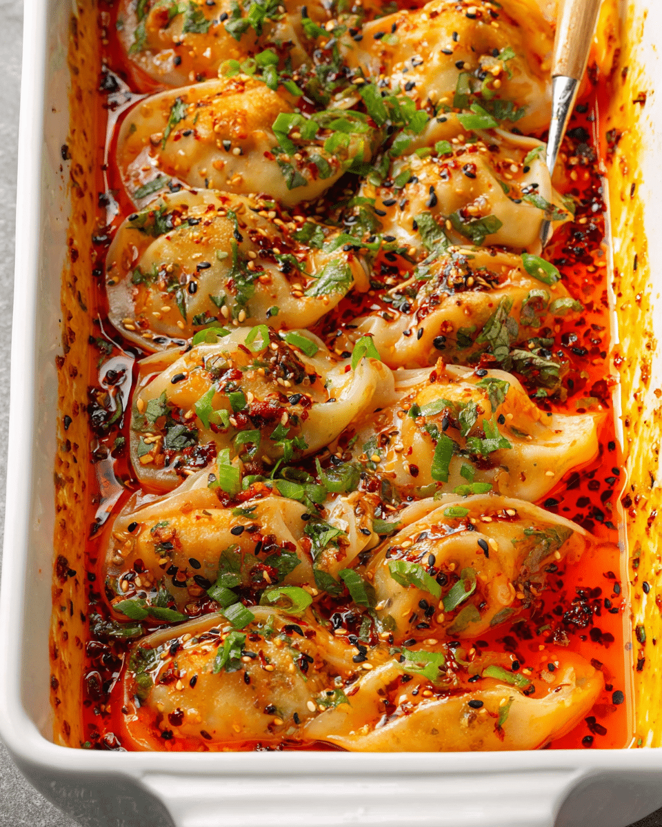 One Pan Baked Dumplings: Comforting Coconut Curry Delight